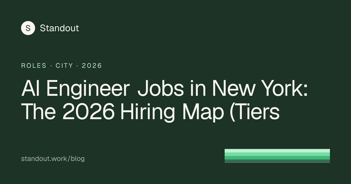 AI Engineer Jobs in New York: The 2026 Hiring Map (Tiers | Standout